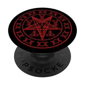 red pentagram sigil of baphomet lucifer & triple goddess popsockets swappable popgrip