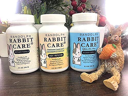 RANDOLPH Rabbit Food Care 70 g. MONOLAURIN LAULIN Acid High Protection Formula Rabbit Vitamin & Mineral Probiotics Improved Digestion Best Prevent Healthy for All Small Animal Bunny Food Rabbit Feed