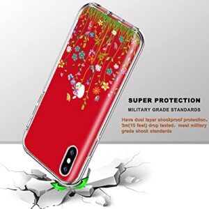 FIRMGE for iPhone Xs Case, Compatible iPhone X Case 5.8 Inch, with [2 x Tempered Glass Screen Protector] 360 Full-Body Coverage Military Grade Heavy Duty Shockproof Phone Protective Cover- LK001