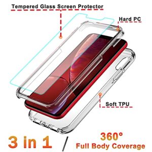 FIRMGE for iPhone Xs Case, Compatible iPhone X Case 5.8 Inch, with [2 x Tempered Glass Screen Protector] 360 Full-Body Coverage Military Grade Heavy Duty Shockproof Phone Protective Cover- LK001