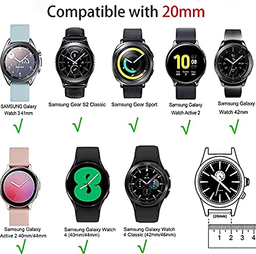 XRHWW 5 Pack 20mm Stretchy Nylon Loop Watch Bands Compatible With Samsung Galaxy Watch Active 2 44mm 40mm/Active 40mm/Galaxy Watch 3 41mm/Galaxy Watch 42mm/Galaxy Watch 4 44mm 40mm / Galaxy watch 5 44mm 40mm/Galaxy watch 5 Pro 45mm