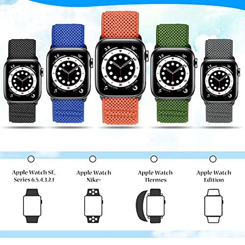 Tiptops 10 PACK Elastic Watch Band Compatible with Apple Watch Band 38mm 40mm 41mm 42mm 44mm 45mm , Adjustable Length, Stretch Nylon Sports Watch Strap, Compatible with iWatch Bands Series 8/7/SE/6/5/4/3/2/1/SE for Men Women