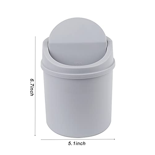 SOUJOY 4 Pack Mini Trash Can with Lid, 3L Small Countertop Garbage Can, Modern Desktop Waste Bin for Bathroom Vanity, Desk, Tabletop or Coffee Table