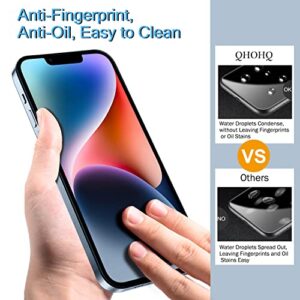 QHOHQ 3 Pack Screen Protector for iPhone 14 / iPhone 13 [6.1 Inch] with 3 Pack Tempered Glass Camera Lens Protector, Ultra HD, 9H Hardness,Case Friendly