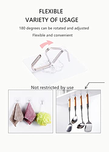 CHAIKEN&CAPONE Ceiling Hook Adhesive Hooks Wall Hooks for Hanging 20 Pieces13.2 Pounds (Maximum),with Stainless Steel Hooks for:Kitchen,Livingroom,Bathroom,Ceiling,Office,Etc.