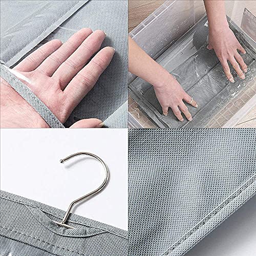 ZB.soar Hanging Handbag Organizer, 2 Pcs * 6 Pockets, Upgrade Dust Proof Purse Organizer Closet, Wardrobe Closet Organizer, Washable Handbag Organizer for Women Handbags Purse (Black&Gray)