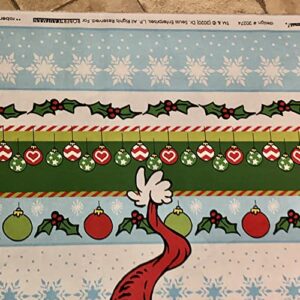 Kaufman Fabrics Robert How The Grinch Stole Christmas ADE 20274 223 Grinch 24inch Panel, 44 Inches