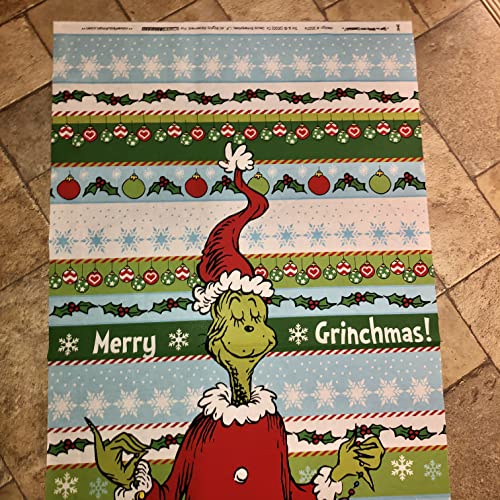 Kaufman Fabrics Robert How The Grinch Stole Christmas ADE 20274 223 Grinch 24inch Panel, 44 Inches