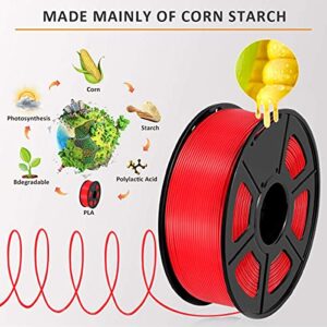 SUNLU PLA 3D Printer Filament, PLA Filament 1.75 mm Dimensional Accuracy +/- 0.02 mm, 1 KG Spool, PLA Grey+Red