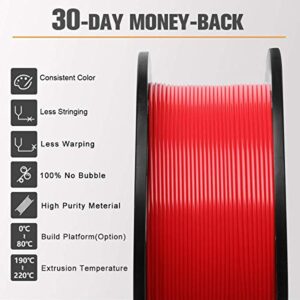 SUNLU PLA 3D Printer Filament, PLA Filament 1.75 mm Dimensional Accuracy +/- 0.02 mm, 1 KG Spool, PLA Grey+Red