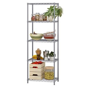 petiture storage shelves, 5 tier kitchen shelving unit, wire shelving rack, metal kitchen shelves, pantry rack for kitchen, storage racks for pantry, pantry organization and storage shelving