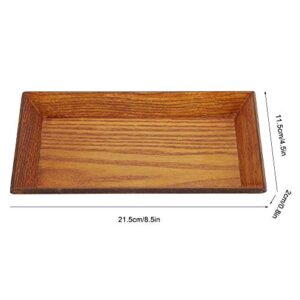 Wooden Serving Tray, Square Sushi Dish for Coffee Tables, Decorative Snack Tray for Serving Soy Sauce, Salt, Vinegar, Sugar, Spices, Dessert(21.5 * 11.5cm)