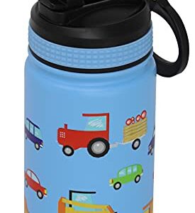 MIRA 12 oz Kids Insulated Water Bottle with Straw Lid for School - Metal Stainless Steel Vacuum Insulated Thermos Flask - Truck