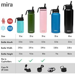 MIRA 12 oz Kids Insulated Water Bottle with Straw Lid for School - Metal Stainless Steel Vacuum Insulated Thermos Flask - Truck