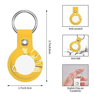 Cute AirTag Case Leather for Kids Child Air Tag Key Ring Anti-Lost, Anti-Scratch, Protective Cover Compatible with AirTag Holder 2021