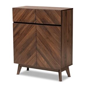 baxton studio hartman shoe cabinets, one size, walnut brown