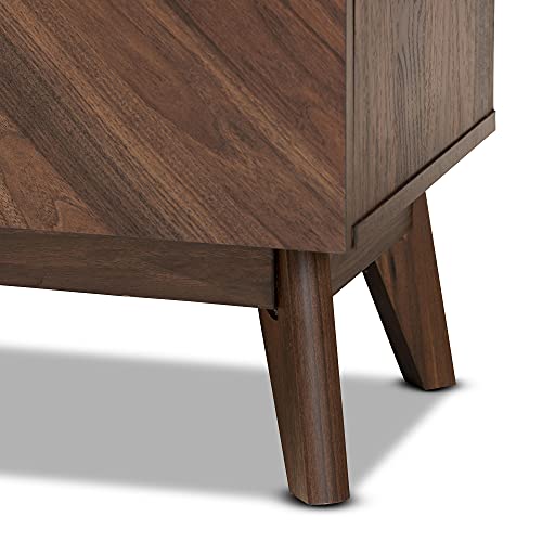 Baxton Studio Hartman Shoe Cabinets, One Size, Walnut Brown