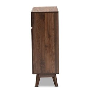 Baxton Studio Hartman Shoe Cabinets, One Size, Walnut Brown