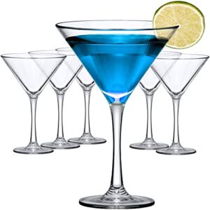 amazing abby - vesper - 10-ounce plastic martini glasses (set of 6), plastic cocktail glasses, reusable, bpa-free, shatter-proof, dishwasher-safe, perfect for poolside, outdoors, camping, and more