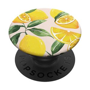 lemon pattern phone popper popsockets swappable popgrip