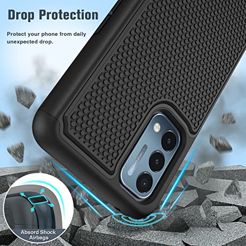 JXVM for OnePlus Nord N200 5G Case: Dual Layer Protective Heavy Duty Cell Phone Cover Shockproof Rugged with Non Slip Textured Back - Military Protection Bumper - 6.49inch (Black Black)