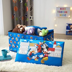 Disney Mickey Mouse Collapsible Toy Storage Bench and Ottoman, 14.5" H x 14.5" D x 25" L