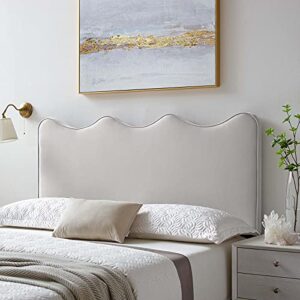 modway athena performance velvet headboard, full/queen, light gray