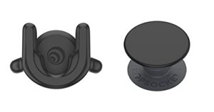 popsockets: popgrip basic black - expanding stand and grip + popmount 2 multisurface mount for popsockets grips - black multipack bundle