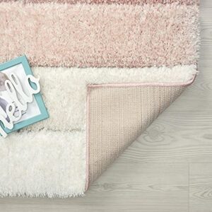 LUXE WEAVERS Lantanas Pink 5x7 Shag Geometric Area Rug, Modern, Stain Resistant, Plush Indoor Rugs