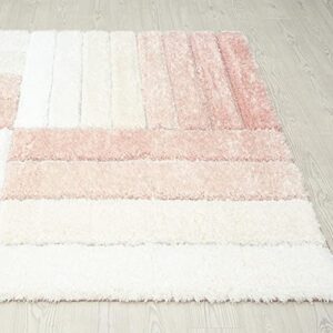 LUXE WEAVERS Lantanas Pink 5x7 Shag Geometric Area Rug, Modern, Stain Resistant, Plush Indoor Rugs