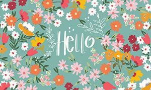 toland home garden 800521 hello flowers spring door mat 18x30 inch flower outdoor doormat for entryway indoor entrance