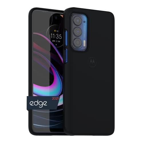 Motorola Moto Edge 2021 / Edge 5G UW Protective Case- Black Precision fit Shock Absorbing Cases for Enhanced Phone Grip, Style, Drop Protection [NOT for Edge/Edge+ 2020]