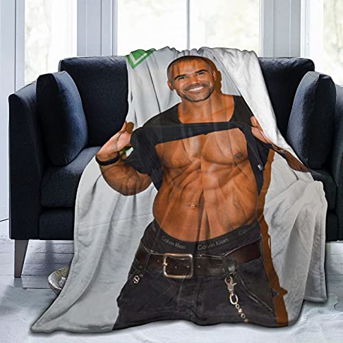 Shemar Moore Soft and Comfortable Warm Fleece Blanket for Sofa,Office Bed car Camp Couch Cozy Plush Throw Blankets Beach Blankets … (Black, 60"x50")