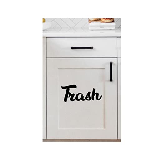 Trash Decals for Door Vinyl Stickers for Kitchen, Pantry, Restroom, Closet, Water Closet, Laundry, Office, toilettes, Bathroom, | 6.2" Wide | NO Background. "BizBugs" Brand Quality Product