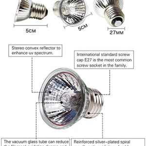 25W UVA UVB Reptile Light 25 Watt UVB Light UVA Bulb Halogen Basking Bulb Full Spectrum Reptilian Lamp Lizard Lamps for Turtle Aquarium Aquatic Reptile Lizard Habitat,E27/E26 Base,110V,6 Pack