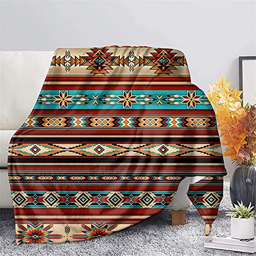 Deeprinter Aztec Stripes Throw Blanket Southwest Style Blankets for Bedroom Living Room Office