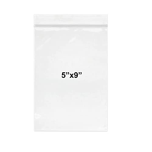 5x9 Clear resealable zip lock bags- 100pc 1 mil for organization, supplies, closet, pantry, arts and crafts and food storages