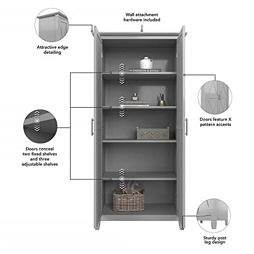 Bush Furniture Key West Kitchen Pantry Cabinet, Cape Cod Gray