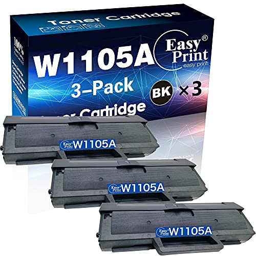 EASYPRINT Compatible 105A W1105A Toner Cartridge Replacement for MFP135a MFP135w MFP137fnw 107a 107w, (3X Black)