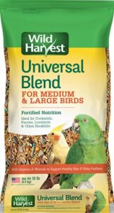 wild harvest universal blend for medium and large birds 10 pounds, fortified nutrition