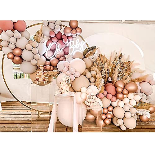 DIY 158Pcs Boho Balloon Garland Arch Kit Double-Stuffed Ballon Neutral Balloon Garland for Wedding Birthday Balloon