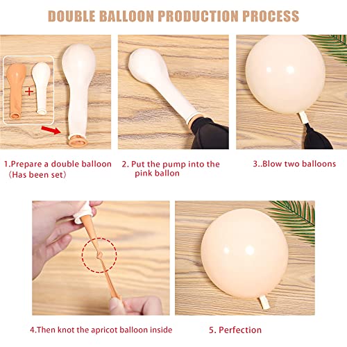 DIY 158Pcs Boho Balloon Garland Arch Kit Double-Stuffed Ballon Neutral Balloon Garland for Wedding Birthday Balloon