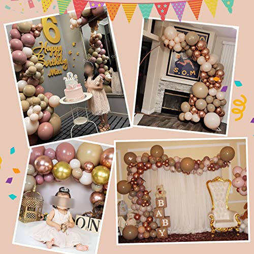 DIY 158Pcs Boho Balloon Garland Arch Kit Double-Stuffed Ballon Neutral Balloon Garland for Wedding Birthday Balloon