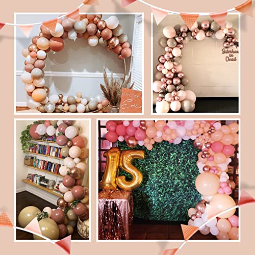 DIY 158Pcs Boho Balloon Garland Arch Kit Double-Stuffed Ballon Neutral Balloon Garland for Wedding Birthday Balloon