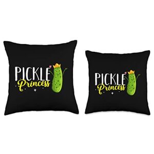 Dill Pickle Lover Princess Dill Pickle Cucumber Throw Pillow, 18x18, Multicolor