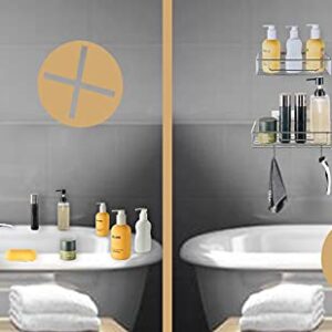 YSJHHJLL Shower Caddy, Shower Organizer, Shower Shelf, Bathroom Organizer, Shower Organizer Hanging, Adhesive Wall Mounted Shower Shelves, No Drilling, No Rust, Never Collapse, for Bathroom Storage ( 2 pack).