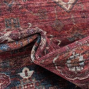 Rugs com Maahru Collection Washable Rug,Square Rust Red Low-Pile Rug Perfect for Living Rooms, Kitchens, Entryways Antique Red 3 ft 3 Square