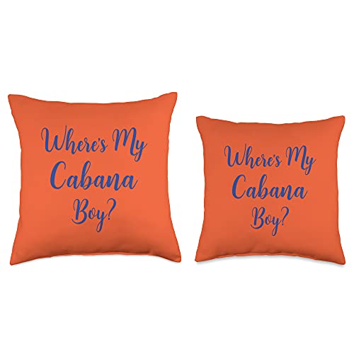 Beach Patio Accessories Where's My Cabana Boy Throw Pillow, 16x16, Multicolor