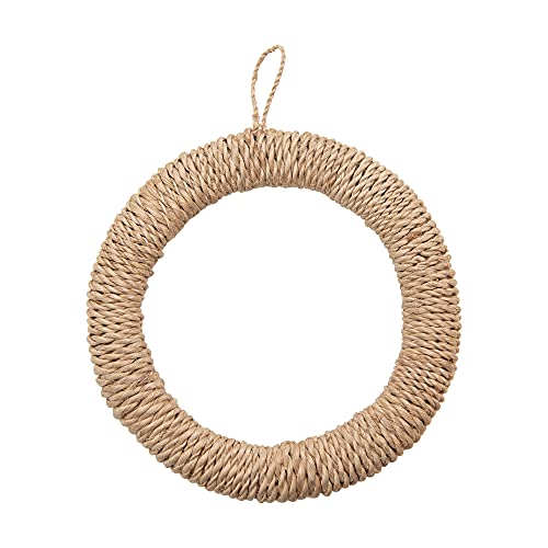 Bloomingville Unique Round Hand-Woven Abaca Rope Trivet with Hanger Décor, Natural