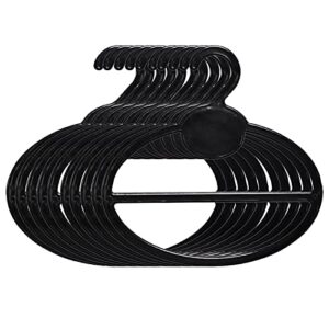 10pcs circle shape clothes hanger multifunction scarf belt hangers tie scarf ring hanger non slip non slip organizer hangers hook rack for ties scarves shawls(black)